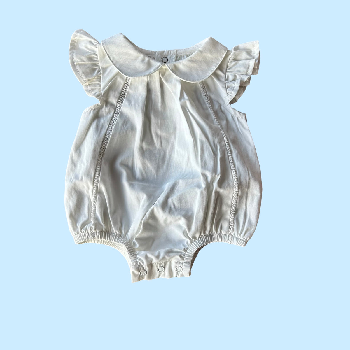 Collared Poplin Bubble | White – Nursery Couture
